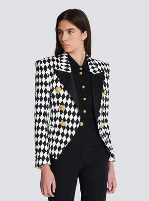 Balmain 6-button Diamond Pattern Blazer