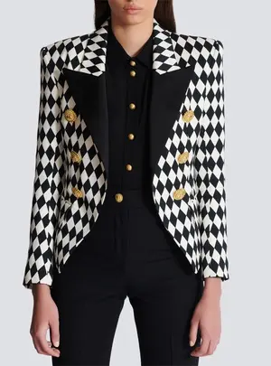 Balmain 6-button Diamond Pattern Blazer
