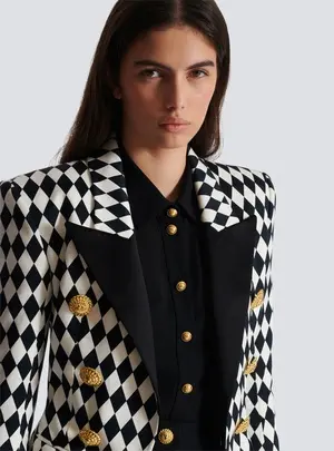 Balmain 6-button Diamond Pattern Blazer