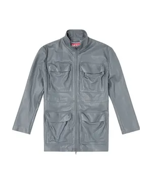 DIESEL® L-wen Leather Jacket - Grey