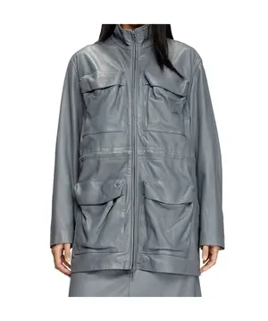 DIESEL® L-wen Leather Jacket - Grey