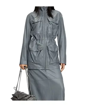 DIESEL® L-wen Leather Jacket - Grey