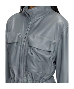DIESEL® L-wen Leather Jacket - Grey