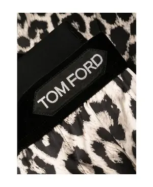 TOM FORD Leopard Printed Pajama Pants - Black