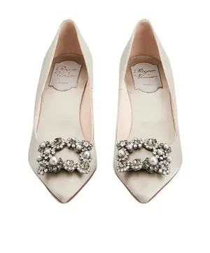 ROGER VIVIER Flower Strass Embellished Pumps - Silver