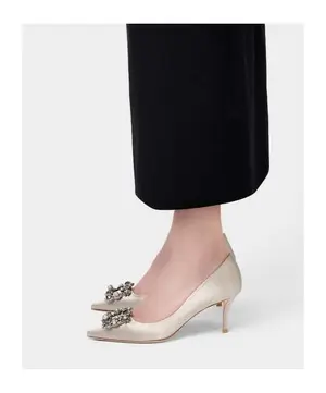 ROGER VIVIER Flower Strass Embellished Pumps - Silver