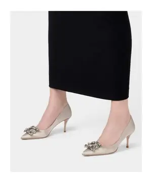 ROGER VIVIER Flower Strass Embellished Pumps - Silver