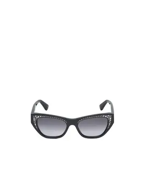 Alexander McQueen Alexander McQueen Cat Eye Sunglasses With Logo Embellishment Gray