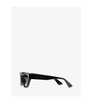 Alexander McQueen Cat Eye Sunglasses With Logo Embellishment - Gray