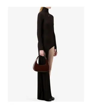 Coperni Ribbed High Neck Maxi Dress With Cut-out Detail