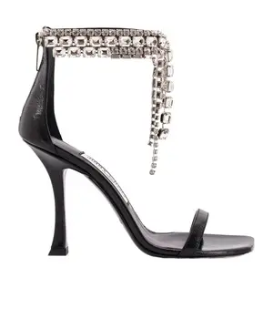 JIMMY CHOO Verity 100 Embellished Sandals - Black
