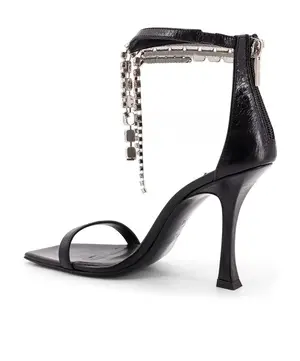 JIMMY CHOO Verity 100 Embellished Sandals - Black