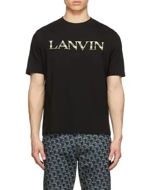 LANVIN Logo Embroidered Crewneck T-shirt