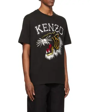 Kenzo Tiger Embroidered Crewneck T-shirt - Black
