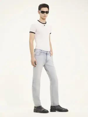 COURREGES Courrèges Logo Embroidered Straight Leg Jeans