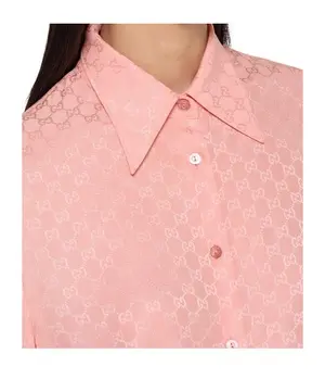 Gucci Monogrammed Long-sleeve Shirt