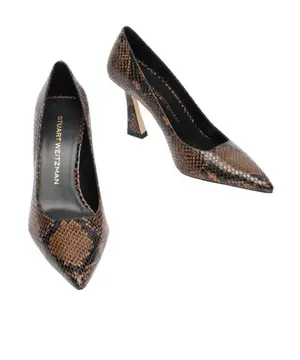 STUART WEITZMAN Vinnie 85 Sculpted Heel Pointed Toe Pumps - Brown