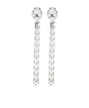 Alessandra Rich Crystal Drop Earrings - White
