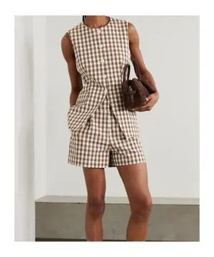 Veronica Beard Lois Gingham Vest - Brown