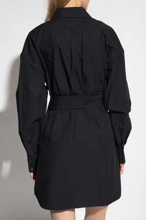 Alexander Wang Gathered Long-sleeved Shirt Dress
