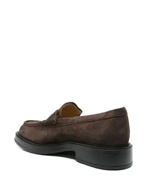 TOD'S Suede Penny Loafers - Black