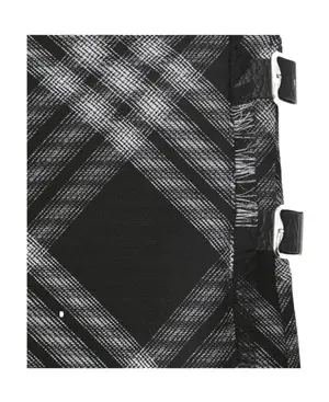 Burberry Checked Fringed-edge Midi Skirt