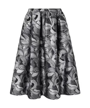 Dries Van Noten Floral Print Pleated Midi Skirt