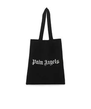 Palm Angels Logo Printed Tote Bag - Black