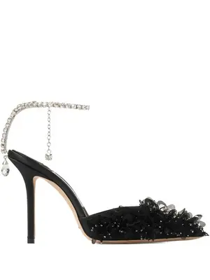 JIMMY CHOO Saeda Crystal Embellished Pointed-toe Pumps