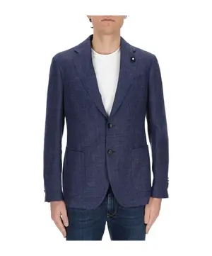 LARDINI Single-breasted Tailored Blazer - Blue