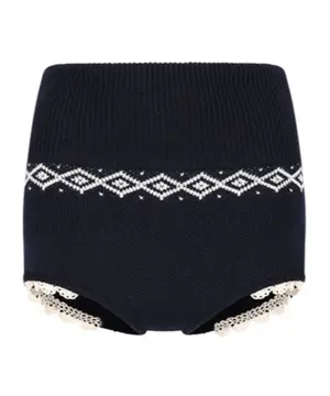 Magda Butrym High-waisted Knitwear Mini Shorts With Crochet Trims