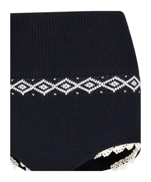 Magda Butrym High-waisted Knitwear Mini Shorts With Crochet Trims
