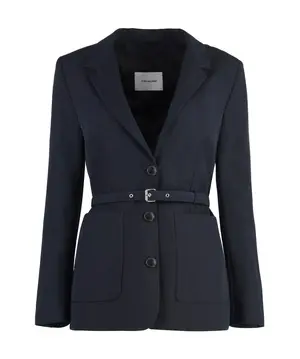 YVES SALOMON Belted Three-button Blazer - Black