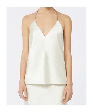 Sportmax V-neck Chain-detailed Top - Ivory