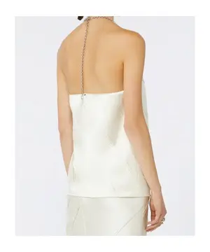 Sportmax V-neck Chain-detailed Top - Ivory