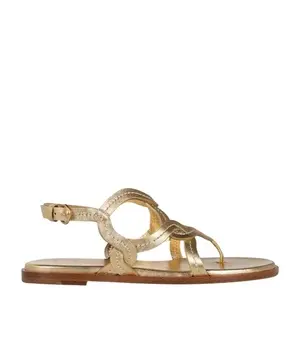 GIANVITO ROSSI Leather Sandals - Gold