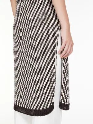 Max Mara Sleeveless Pullover With Herringbone Pattern