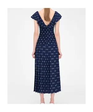 Alessandra Rich Polka Dot Ruffled Midi Dress