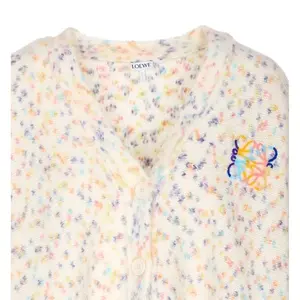 Loewe Embroidered Logo V-neck Cardigan