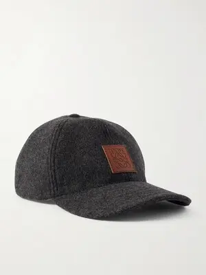 Loewe Logo-embossed Wool-blend Baseball Cap - Gray