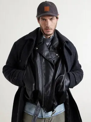 Loewe Logo-embossed Wool-blend Baseball Cap