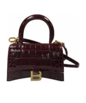 Balenciaga Xs Hourglass Shoulder Bag - Deep Red