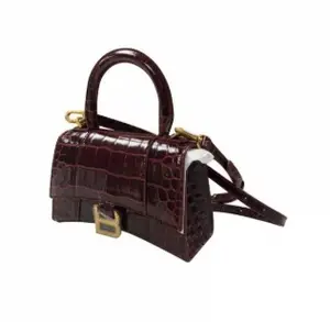 Balenciaga Xs Hourglass Shoulder Bag - Deep Red