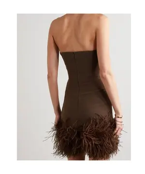 16Arlington Minelli Feather-trimmed Mini Dress