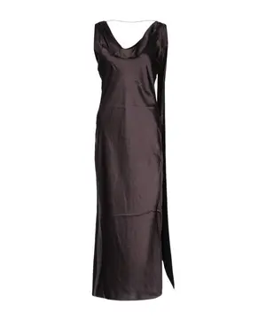 Acne Studios Cowl Neck Midi Dress With Scarf Detailing - Black