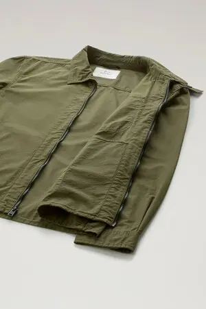 Woolrich Zip-up Long-sleeved Overshirt - Green