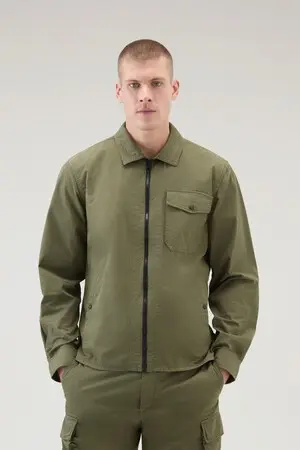 Woolrich Zip-up Long-sleeved Overshirt - Green