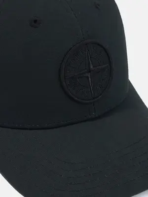 Stone Island Logo Embroidered Baseball Cap - Black