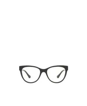 Versace Logo Flat Eyeglasses - Black