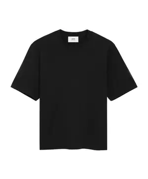 AMI Paris De Coeur Embossed T-shirt - Jet Black